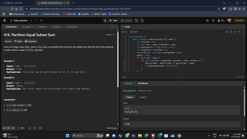 #leetcode #dynamicprogramming #knapsack #problemsolving #techjourney ... #leetcode #dynamicprogramming #knapsack #problemsolving #techjourney ...