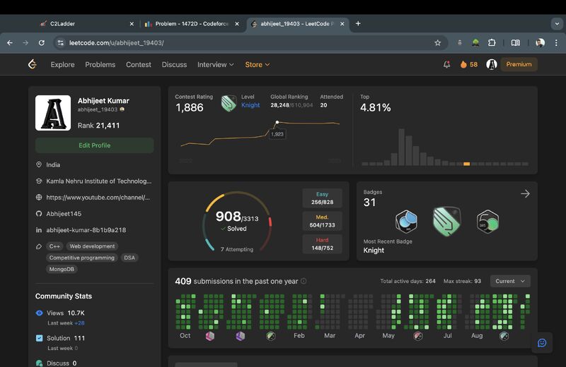 ABHIJEET KUMAR on LinkedIn: #cp #cpp #dsa #leetcode #consistency # ... ABHIJEET KUMAR on LinkedIn: #cp #cpp #dsa #leetcode #consistency # ...
