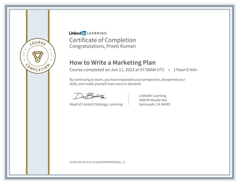 Preeti Kumari on LinkedIn: Certificate of Completion Preeti Kumari on LinkedIn: Certificate of Completion