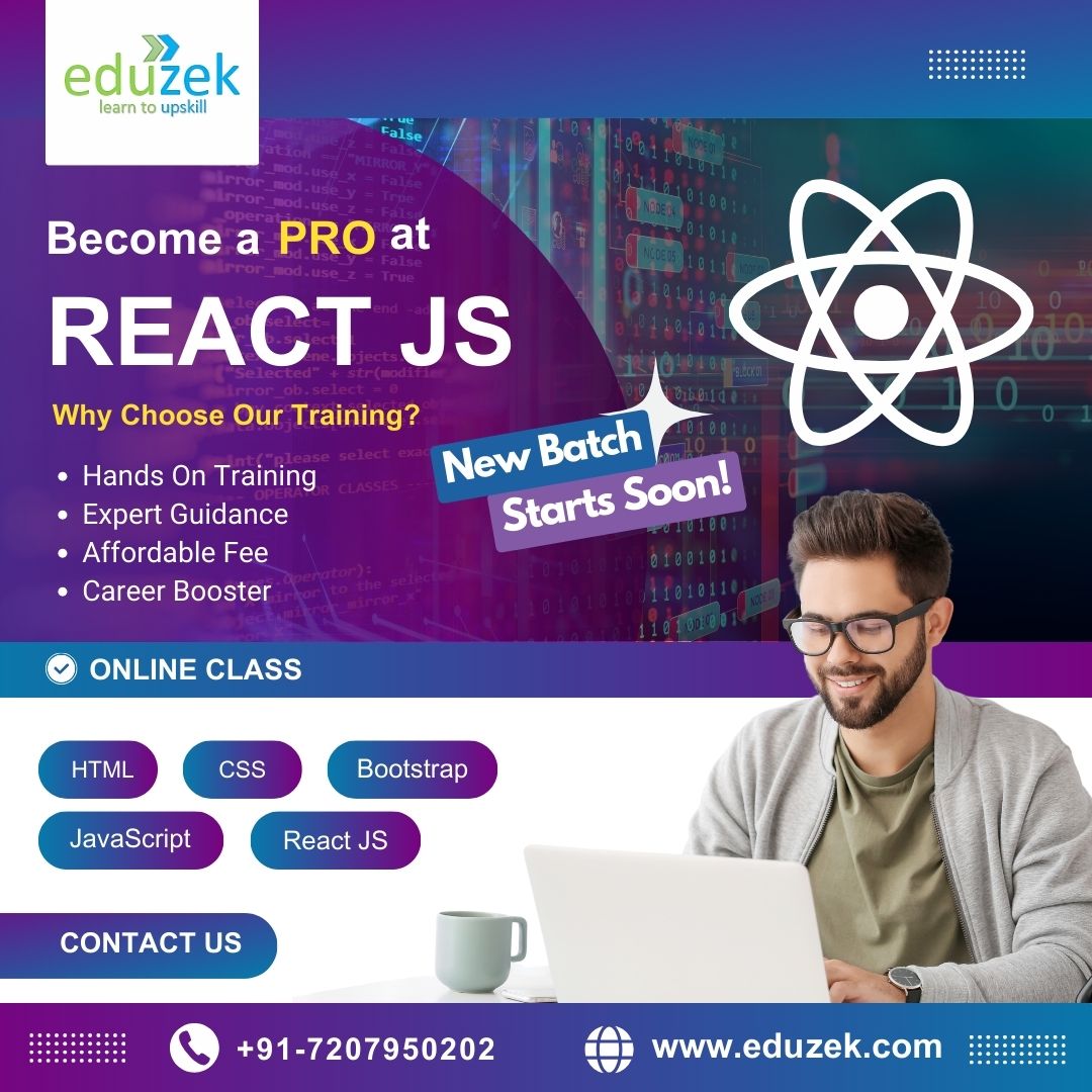 Eduzek on LinkedIn: #reactjs #onlinetraining #reactjs #javascript #html ... Eduzek on LinkedIn: #reactjs #onlinetraining #reactjs #javascript #html ...