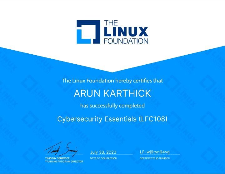 ARUN KARTHICK on LinkedIn: #thelinuxfoundation #cybersecurity # ... ARUN KARTHICK on LinkedIn: #thelinuxfoundation #cybersecurity # ...