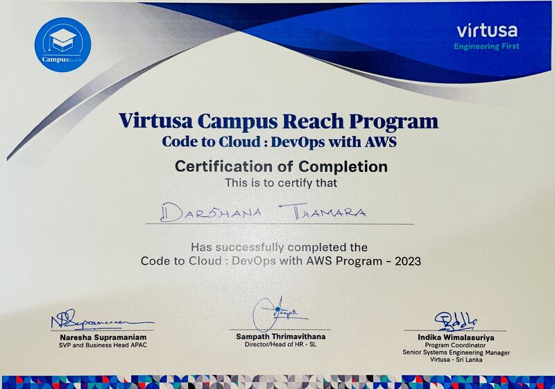 Darshana Thamara on LinkedIn: #devops #codetocloud #csup #devopsjourney Darshana Thamara on LinkedIn: #devops #codetocloud #csup #devopsjourney