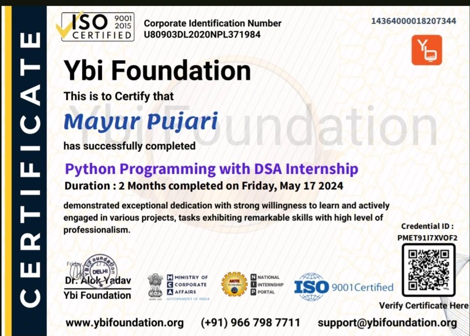 Mayur Pujari on LinkedIn: #ybifoundation #pythonprogramming #dsa Mayur Pujari on LinkedIn: #ybifoundation #pythonprogramming #dsa