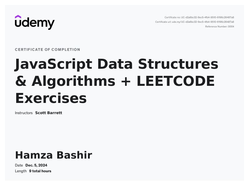 Hamza Bashir on LinkedIn: #datastructures #algorithms #udemy # ... Hamza Bashir on LinkedIn: #datastructures #algorithms #udemy # ...