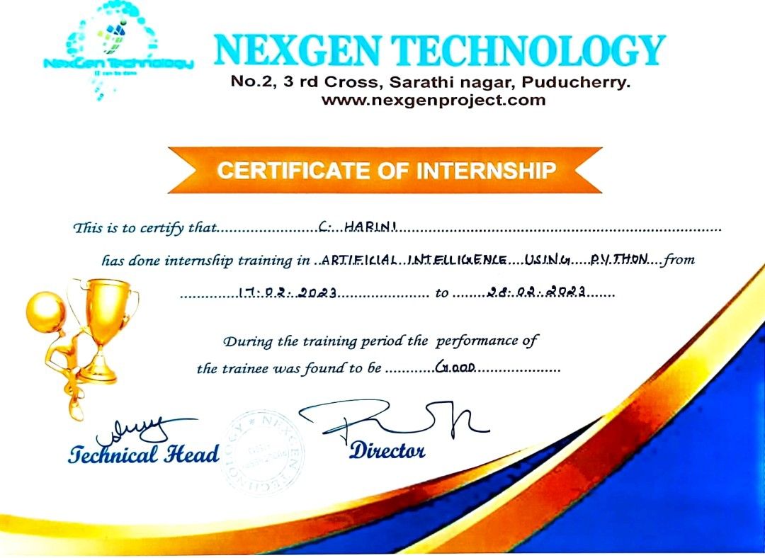 Harini C on LinkedIn: #ai #machinelearning #python #acet # ... Harini C on LinkedIn: #ai #machinelearning #python #acet # ...