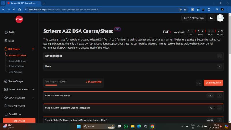 Completed 100 Data Structures and Algorithms in C++ | Adhyay Bansal ... Completed 100 Data Structures and Algorithms in C++ | Adhyay Bansal ...