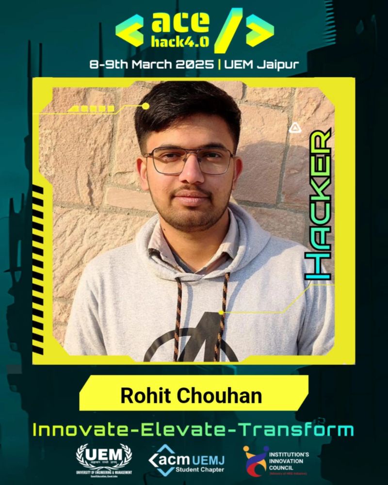 #acehack4 #hackathon2025 #developerhustle #codingmarathon | Rohit Chouhan #acehack4 #hackathon2025 #developerhustle #codingmarathon | Rohit Chouhan