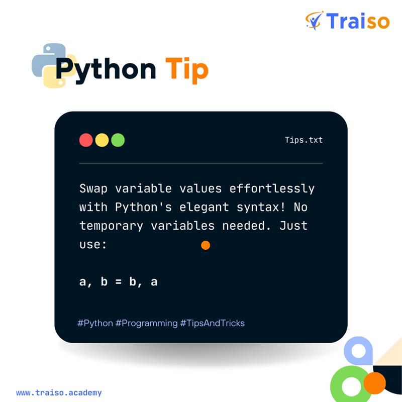 Traiso Academy on LinkedIn: #python #programming #codingtips #pythonic ... Traiso Academy on LinkedIn: #python #programming #codingtips #pythonic ...