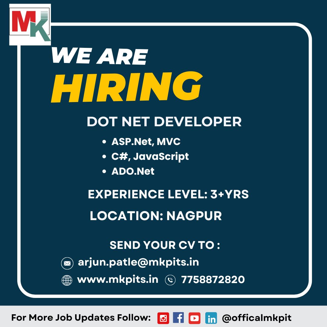 Vardhan Wagh on LinkedIn: DotNet Openings Vardhan Wagh on LinkedIn: DotNet Openings