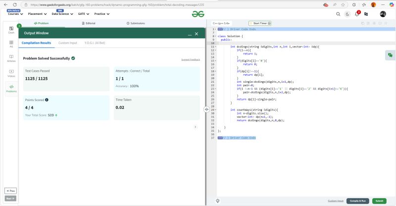 #gfg160daysofcode #geeksforgeeks #dynamicprogramming #decodingmessages ... #gfg160daysofcode #geeksforgeeks #dynamicprogramming #decodingmessages ...