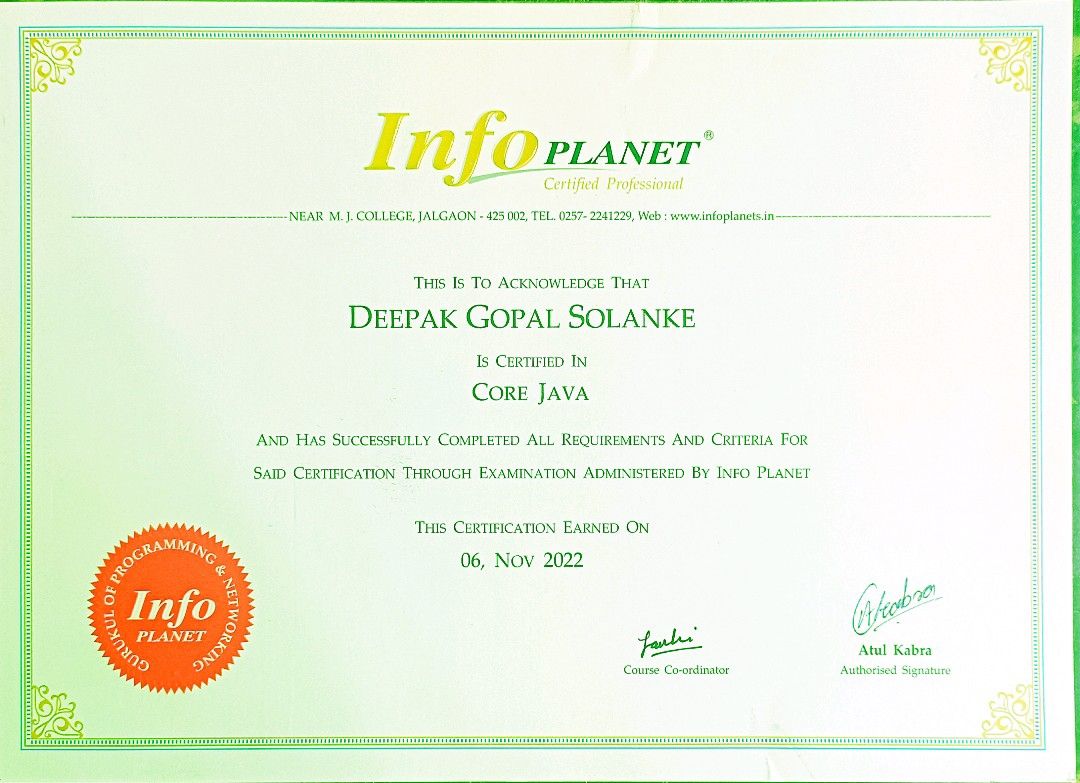 Deepak Solanke on LinkedIn: #connections #corejava #infoplanet #eclipse ... Deepak Solanke on LinkedIn: #connections #corejava #infoplanet #eclipse ...