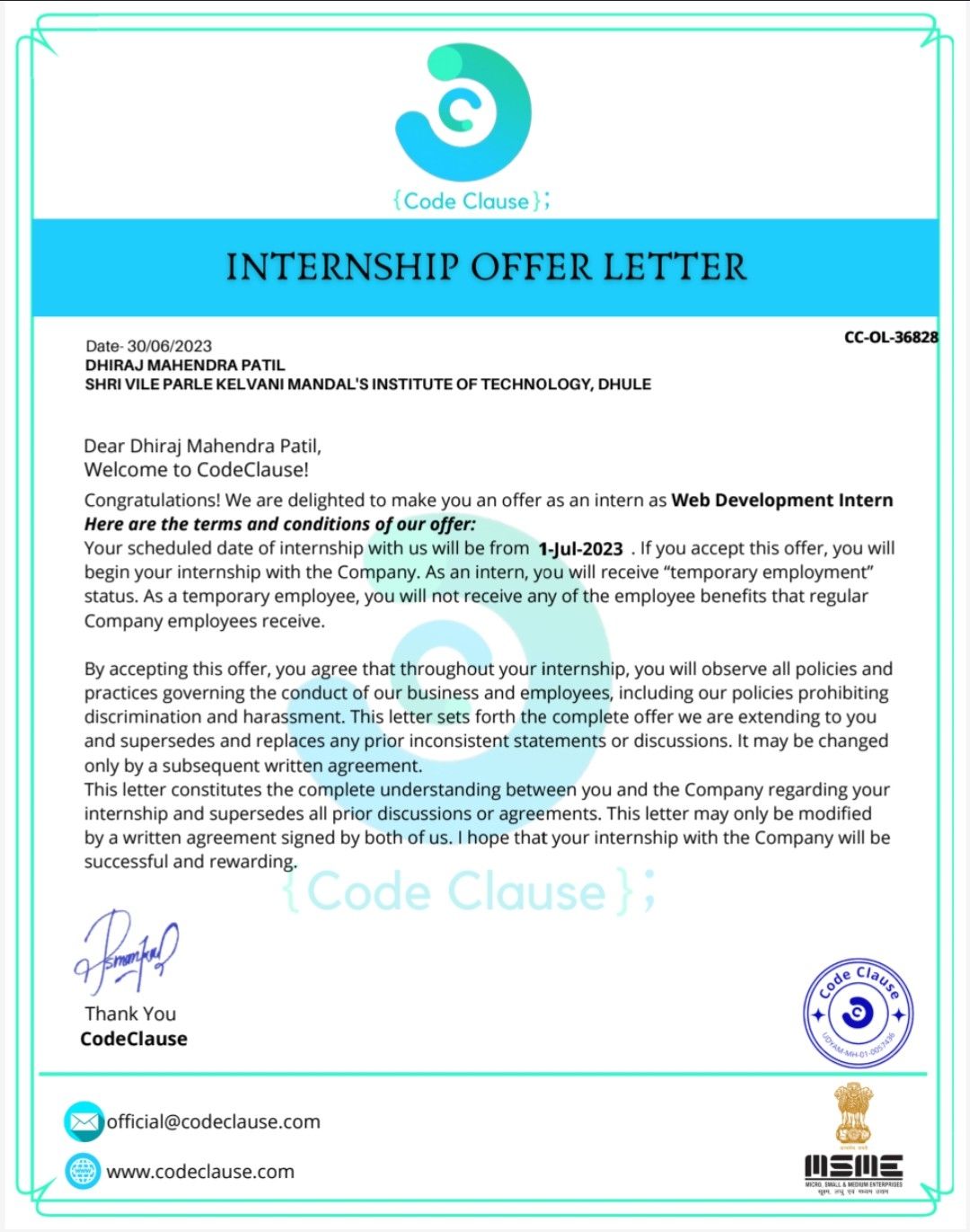 DHIRAJ PATIL on LinkedIn: #codeclause #webdevelopment #intership DHIRAJ PATIL on LinkedIn: #codeclause #webdevelopment #intership