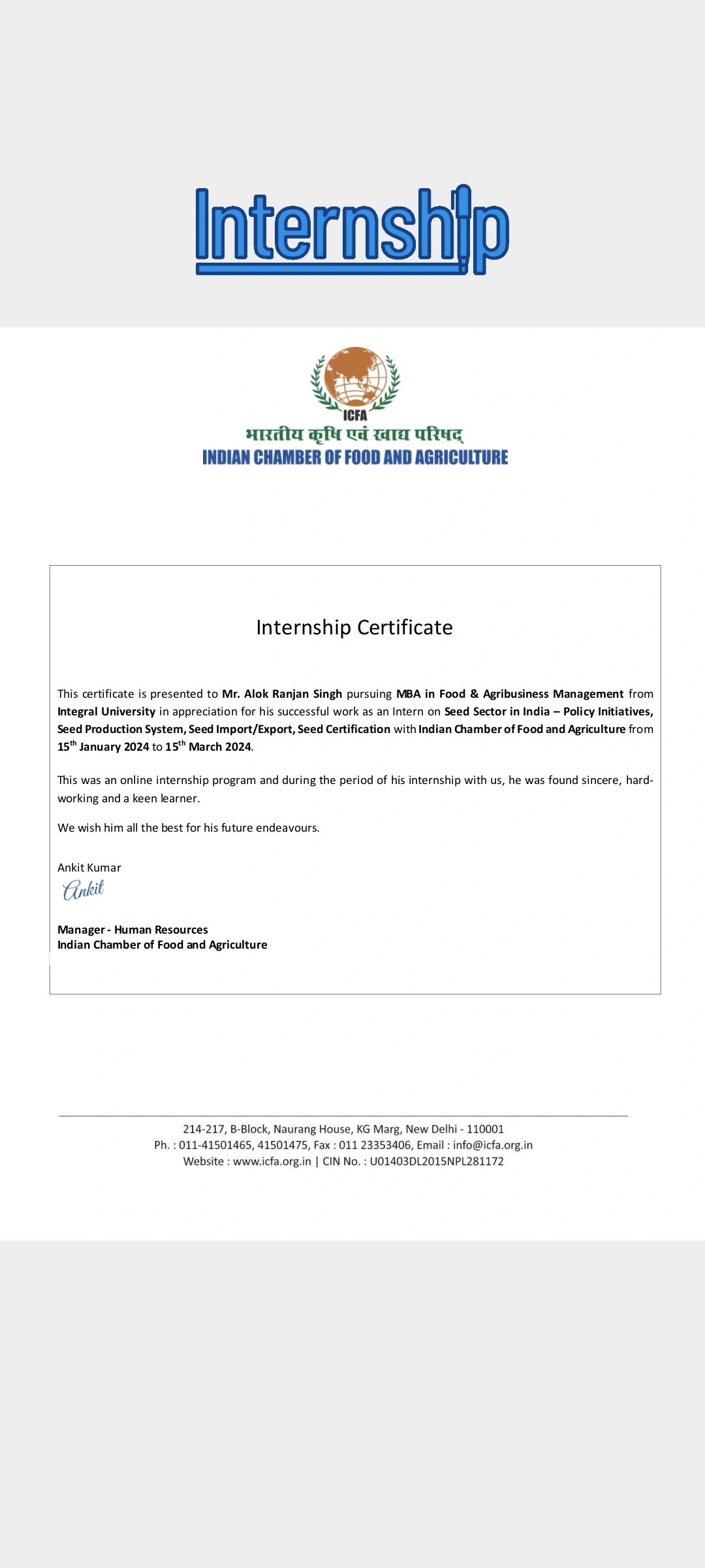 #agriculture #internshipjourney #icfa #isab #seedindustry… | Alok ... #agriculture #internshipjourney #icfa #isab #seedindustry… | Alok ...