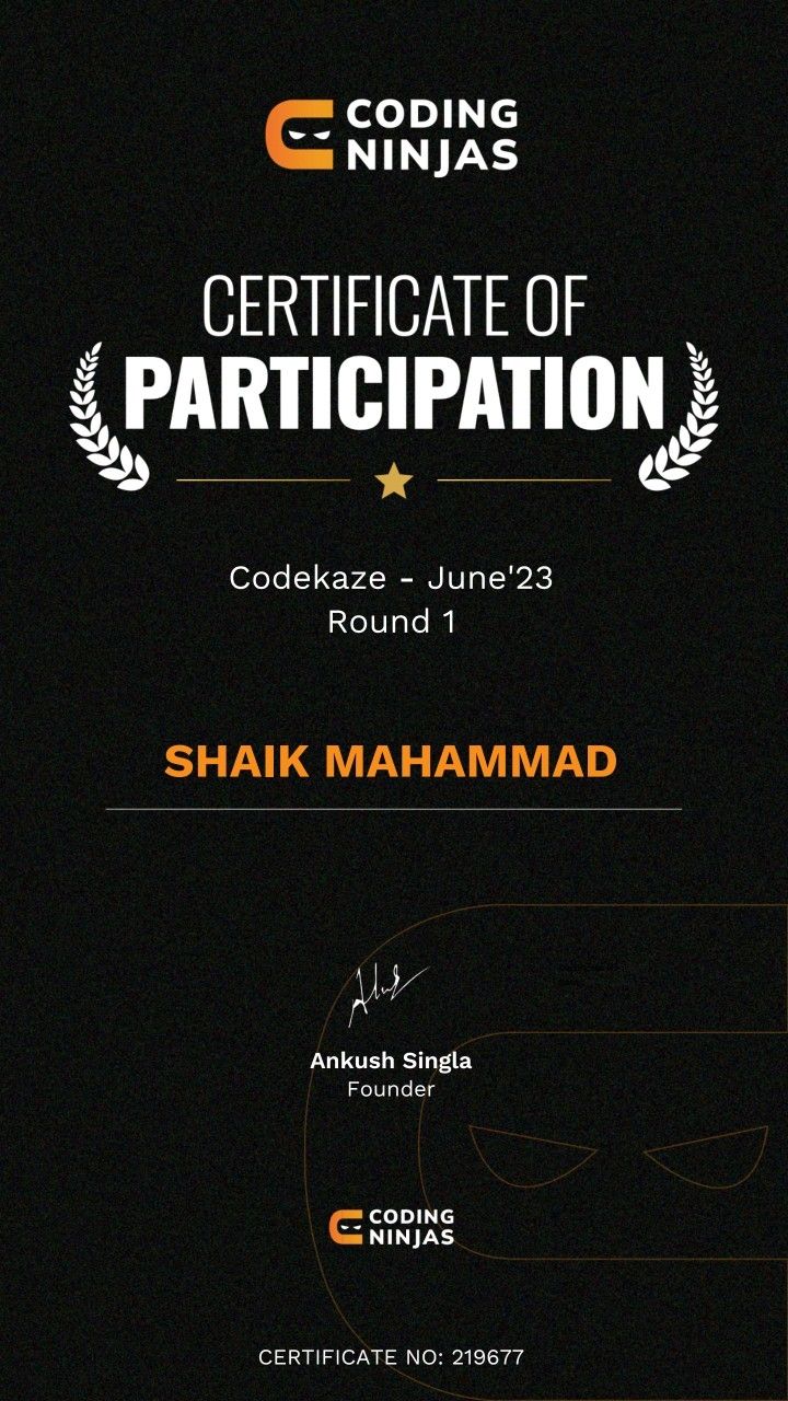 Mahammad Rahaman Shaik on LinkedIn: #codekaze #codingchallenge # ... Mahammad Rahaman Shaik on LinkedIn: #codekaze #codingchallenge # ...