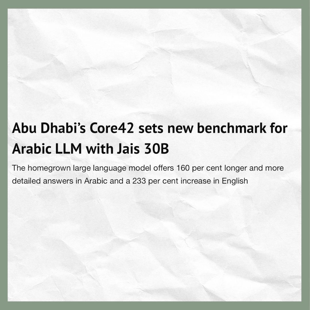 1115 Inc on LinkedIn: Abu Dhabi’s Core42 sets new benchmark for Arabic ... 1115 Inc on LinkedIn: Abu Dhabi’s Core42 sets new benchmark for Arabic ...