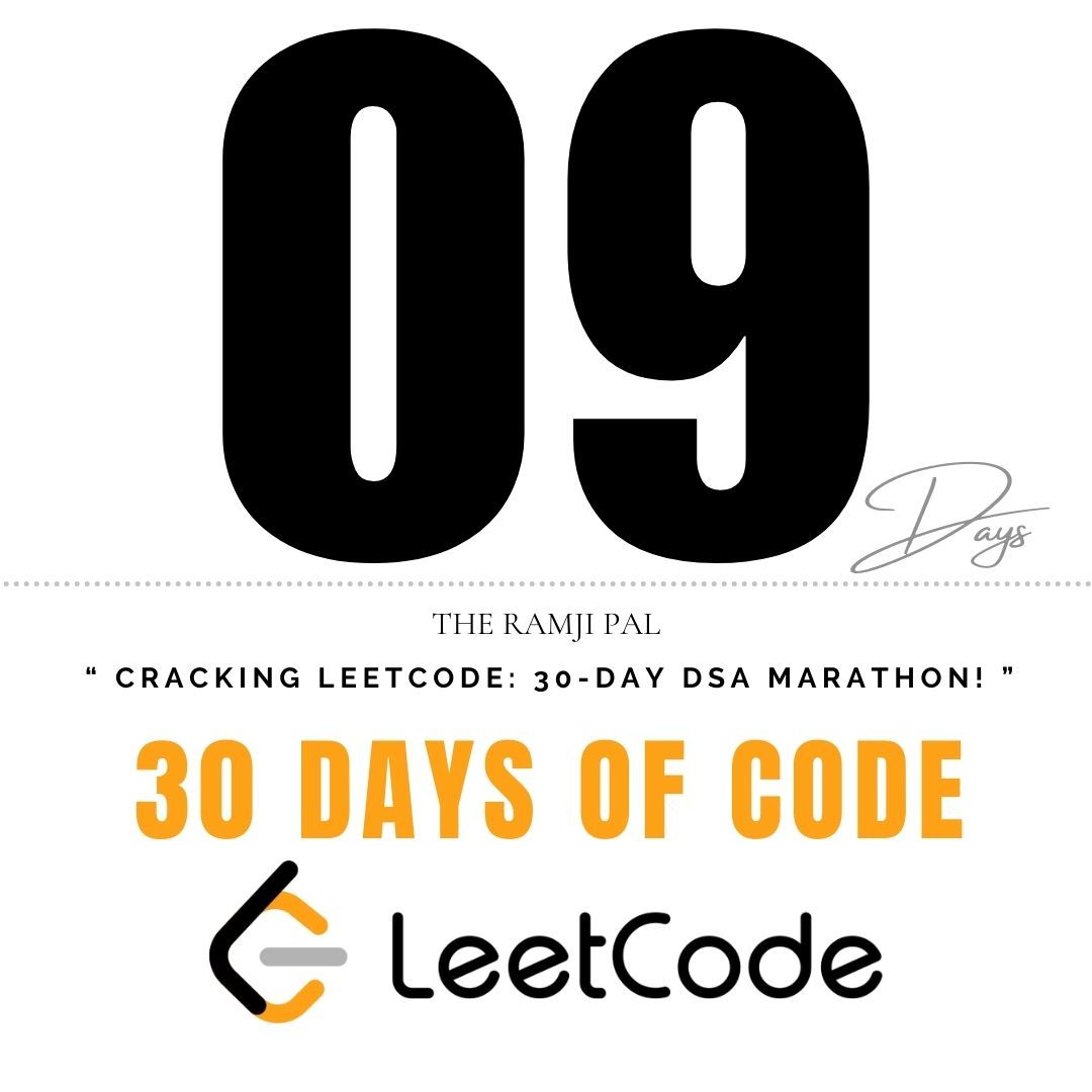 #30daysofcode #leetcode #codingchallenge #dsa #keeplearning | Ramji Pal #30daysofcode #leetcode #codingchallenge #dsa #keeplearning | Ramji Pal