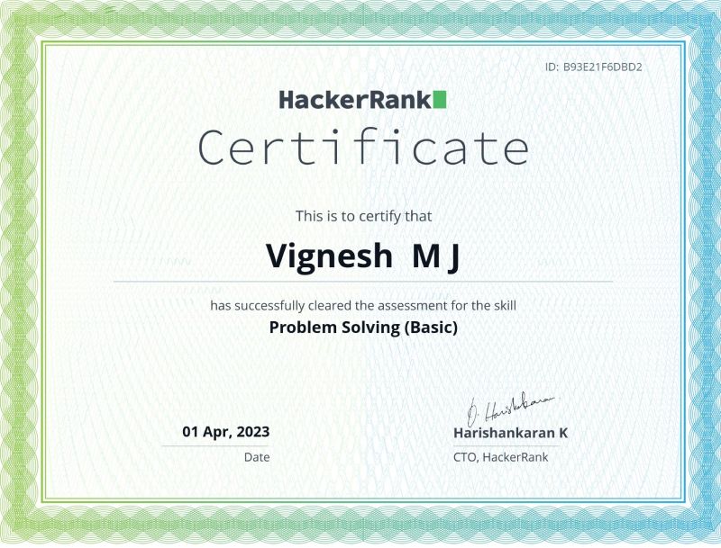 Vignesh Mj on LinkedIn: #hackerrank #programming #algorithms #coding # ... Vignesh Mj on LinkedIn: #hackerrank #programming #algorithms #coding # ...