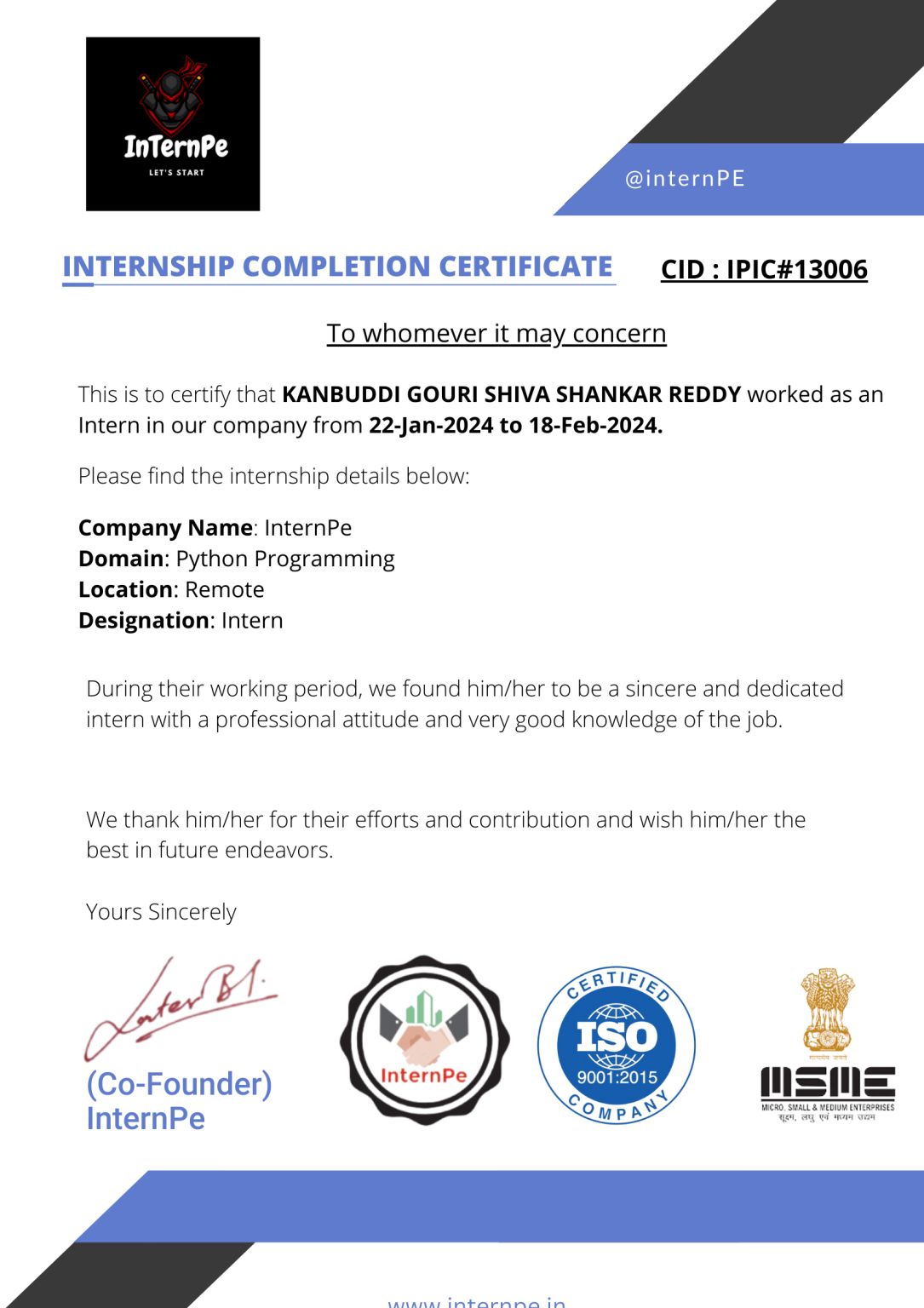 Kanbuddi Gouri Shiva Shankar Reddy on LinkedIn: Thrilled to wrap up my ... Kanbuddi Gouri Shiva Shankar Reddy on LinkedIn: Thrilled to wrap up my ...