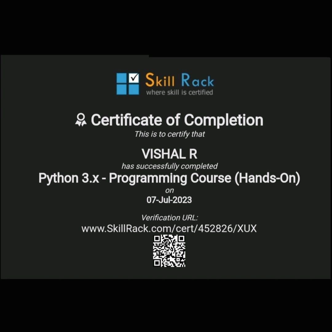 #skillrack #pythonprogramming | Vishal Raju #skillrack #pythonprogramming | Vishal Raju