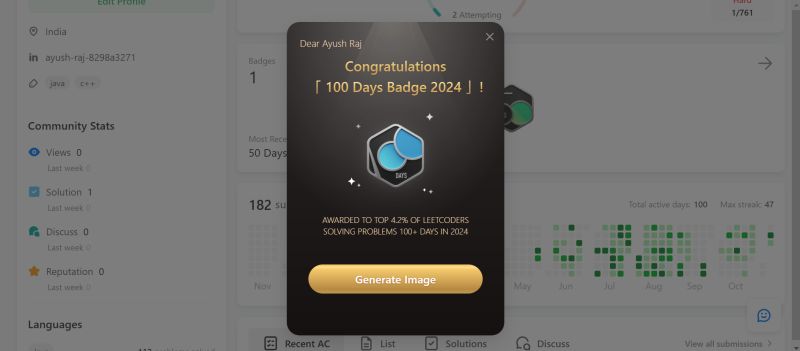 Ayush Raj on LinkedIn: #leetcode #100dayschallenge #striverdsasheet Ayush Raj on LinkedIn: #leetcode #100dayschallenge #striverdsasheet