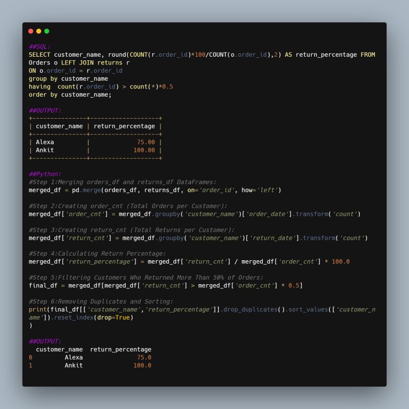 Sravika Singh on LinkedIn: #datachallenge #sql #pandas #dataanalysis # ... Sravika Singh on LinkedIn: #datachallenge #sql #pandas #dataanalysis # ...