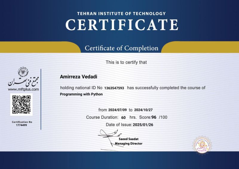 Amirreza Vedadi on LinkedIn: #python Amirreza Vedadi on LinkedIn: #python