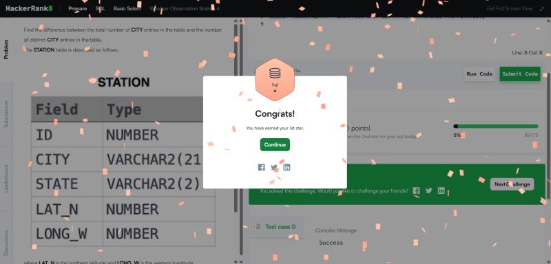#100daysofsql #sql #100daysofcode #hackerrank #dataskills #learningsql ... #100daysofsql #sql #100daysofcode #hackerrank #dataskills #learningsql ...