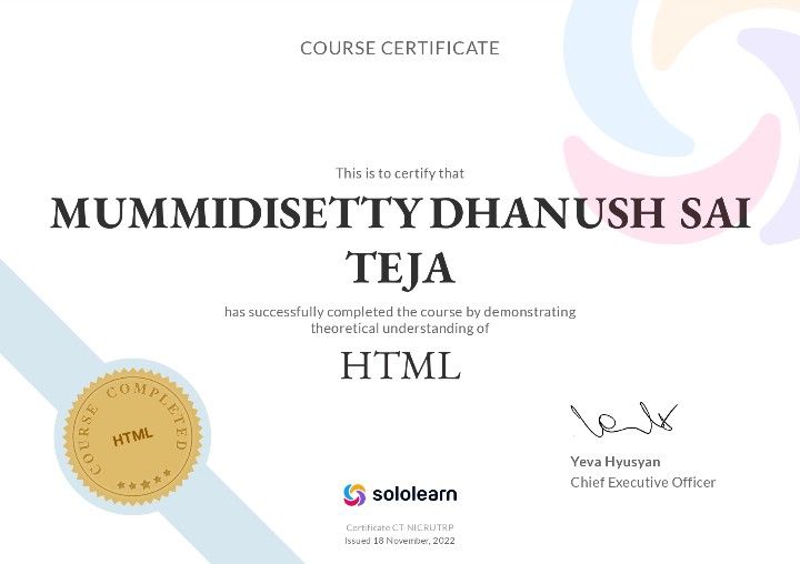 MUMMIDISETTY DHANUSH SAI TEJA on LinkedIn: #connections #html # ... MUMMIDISETTY DHANUSH SAI TEJA on LinkedIn: #connections #html # ...