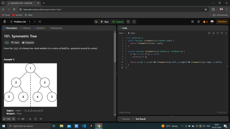 LeetCode coding challenge on symmetric trees | Sahil Naik posted on the ... LeetCode coding challenge on symmetric trees | Sahil Naik posted on the ...