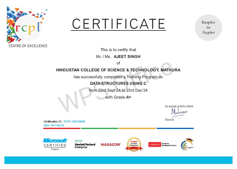 #datastructures #cprogramming #certification | Ajeet Singh #datastructures #cprogramming #certification | Ajeet Singh