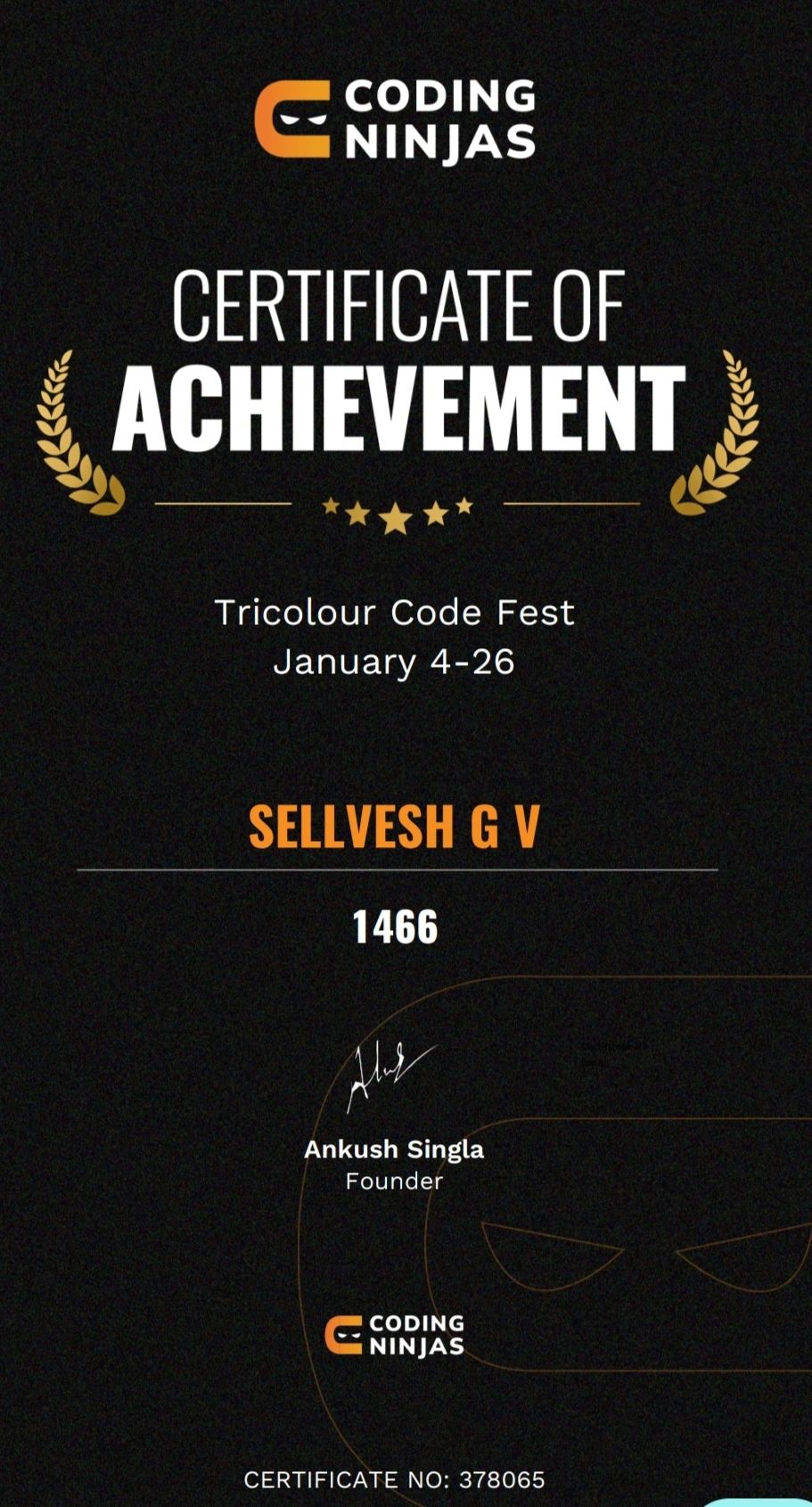SELLVESH G.V on LinkedIn: Coding_Ninjas_SCE Chapter Coding Ninjas SELLVESH G.V on LinkedIn: Coding_Ninjas_SCE Chapter Coding Ninjas