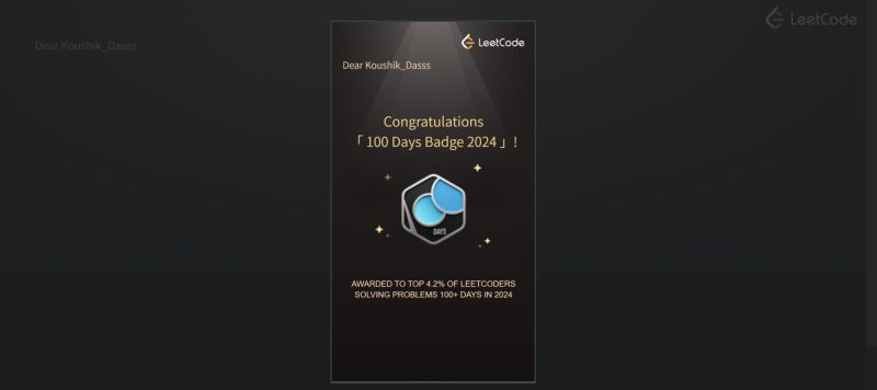 #leetcode #100daysofcode #100daysofleetcode | Koushik Das #leetcode #100daysofcode #100daysofleetcode | Koushik Das