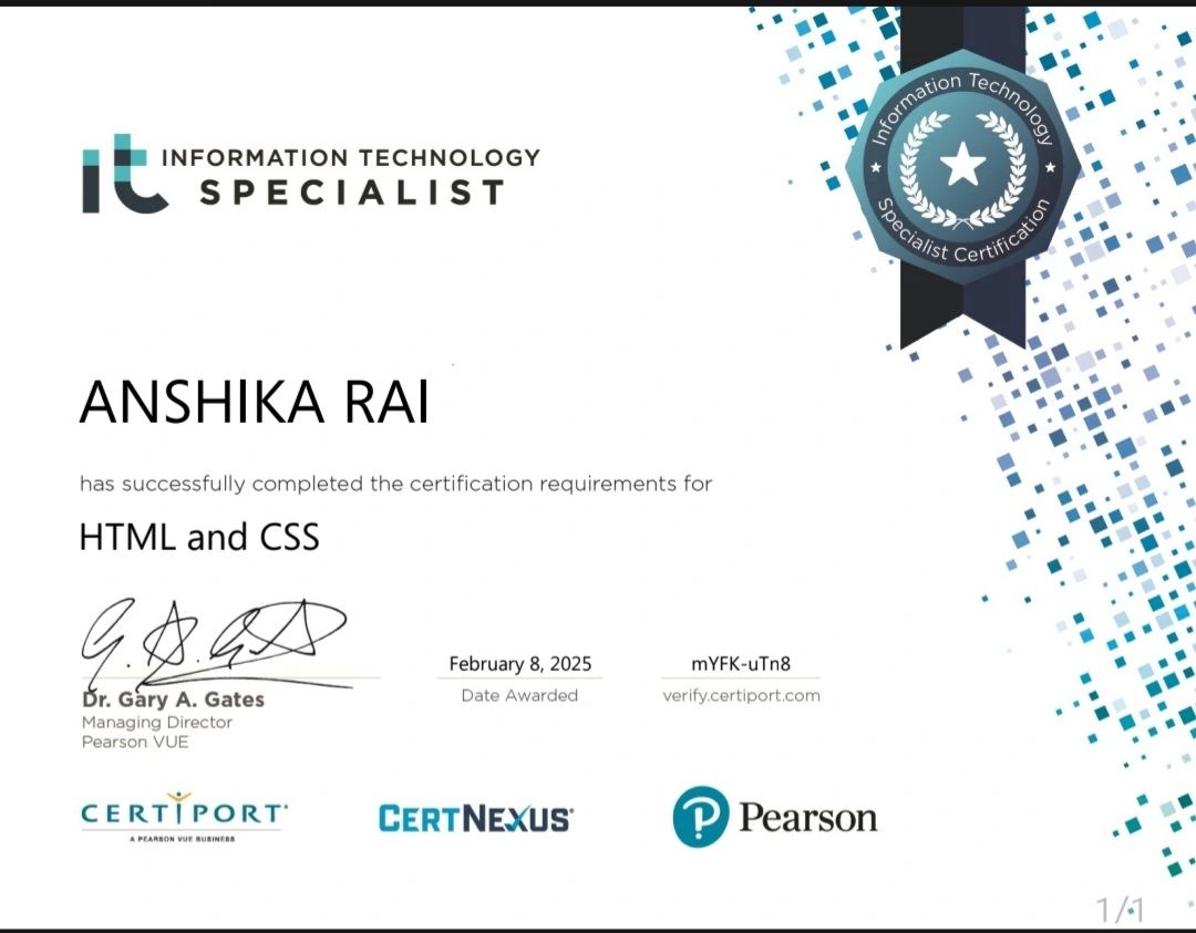Anshika Rai on LinkedIn: #newbeginnings #html #css #itspecialist # ... Anshika Rai on LinkedIn: #newbeginnings #html #css #itspecialist # ...