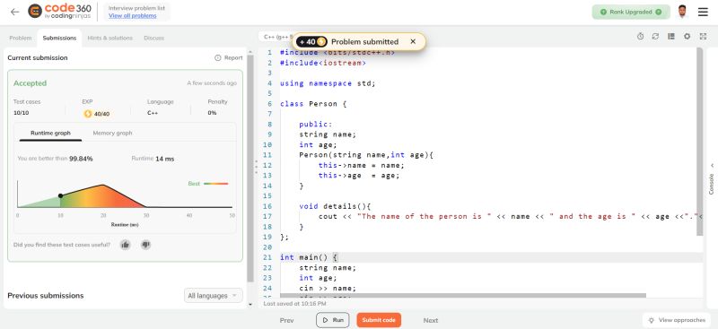 PUJYAM DHEERAJ on LinkedIn: #day90 #100daysofcode #cplusplus #oop # ... PUJYAM DHEERAJ on LinkedIn: #day90 #100daysofcode #cplusplus #oop # ...
