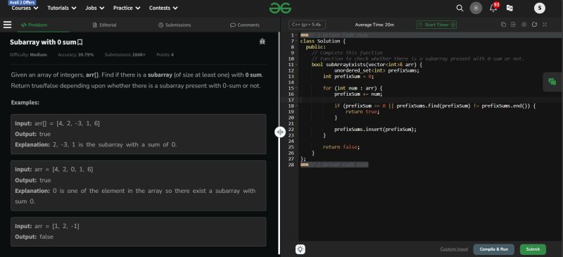 #100daysofcode #day64 #100daysofcode #subarraywithzerosum #hashing ... #100daysofcode #day64 #100daysofcode #subarraywithzerosum #hashing ...