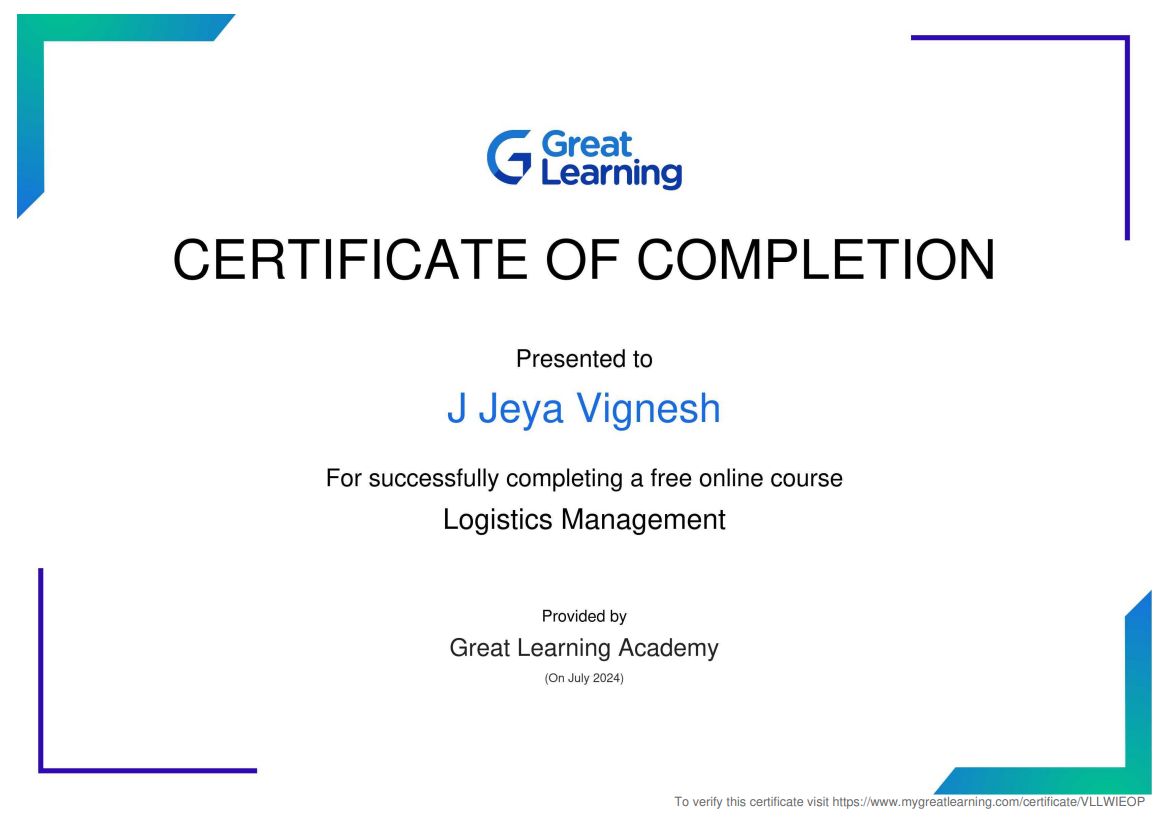 Jeya Vignesh on LinkedIn: #greatlearning #logisticsmanagement # ... Jeya Vignesh on LinkedIn: #greatlearning #logisticsmanagement # ...