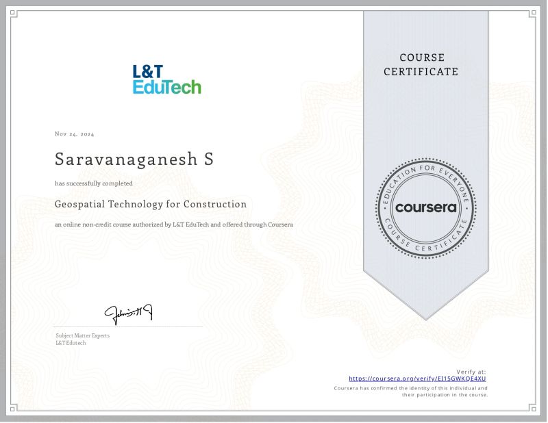 S. Saravana Ganesh CIVIL on LinkedIn: Successfully completed the Course ... S. Saravana Ganesh CIVIL on LinkedIn: Successfully completed the Course ...