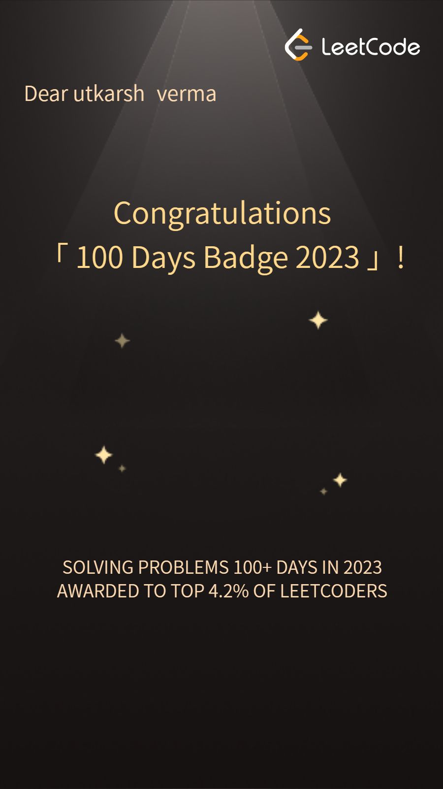 Utkarsh Verma on LinkedIn: #leetcode #codingjourney #achievementunlocked Utkarsh Verma on LinkedIn: #leetcode #codingjourney #achievementunlocked