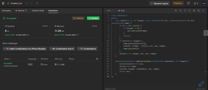 Kumar Ashutosh on LinkedIn: 09/01/24 ROUND II: Solved COMBINATION SUM ... Kumar Ashutosh on LinkedIn: 09/01/24 ROUND II: Solved COMBINATION SUM ...