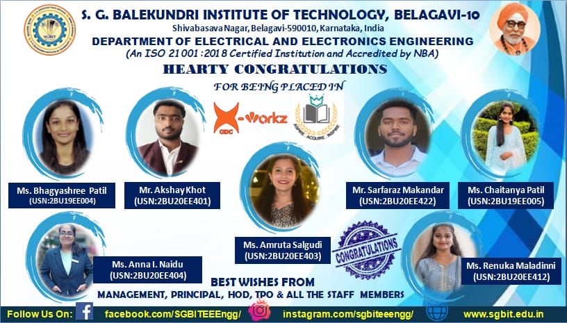 Hearty Congratulations🎉🎊 Ms. Bhagyashree Patil (2BU19EE004), Ms ... Hearty Congratulations🎉🎊 Ms. Bhagyashree Patil (2BU19EE004), Ms ...