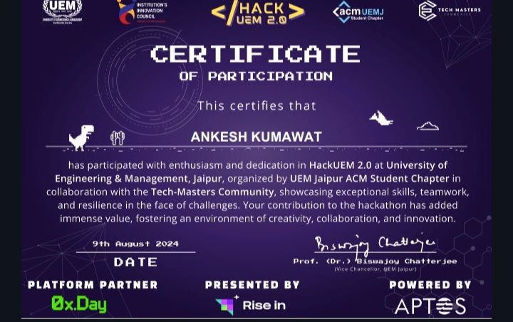 ANKESH KUMAWAT on LinkedIn: #hackathon #hackuem #techcommunity # ... ANKESH KUMAWAT on LinkedIn: #hackathon #hackuem #techcommunity # ...
