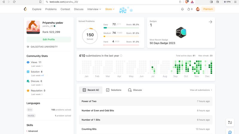Priyanshu Yadav on LinkedIn: #codingjourney #leetcode #techgoals # ... Priyanshu Yadav on LinkedIn: #codingjourney #leetcode #techgoals # ...