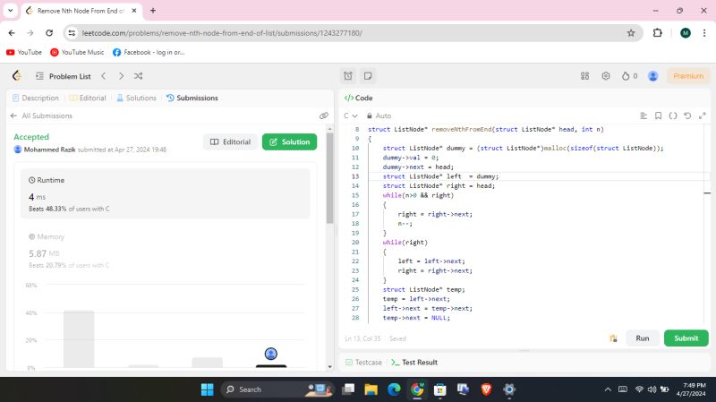 Mohammed Razik M on LinkedIn: #leetcode #dsa #linkedlist Mohammed Razik M on LinkedIn: #leetcode #dsa #linkedlist