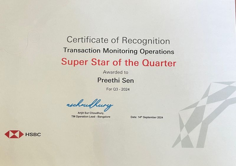Preethi Sen on LinkedIn: Quarter 1,2 and 3 rewarded as “Super Star ... Preethi Sen on LinkedIn: Quarter 1,2 and 3 rewarded as “Super Star ...