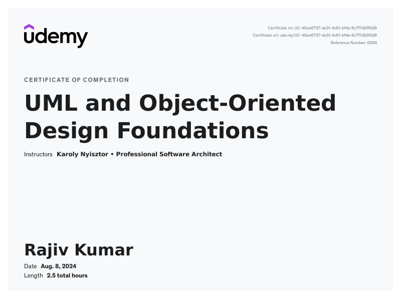 Rajiv Kumar on LinkedIn: UML and Object-Oriented Design Foundations Rajiv Kumar on LinkedIn: UML and Object-Oriented Design Foundations