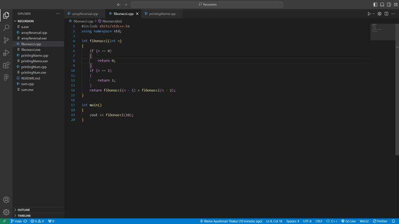 Ayushman Thakur on LinkedIn: #recursion #programming #codingjourney # ... Ayushman Thakur on LinkedIn: #recursion #programming #codingjourney # ...