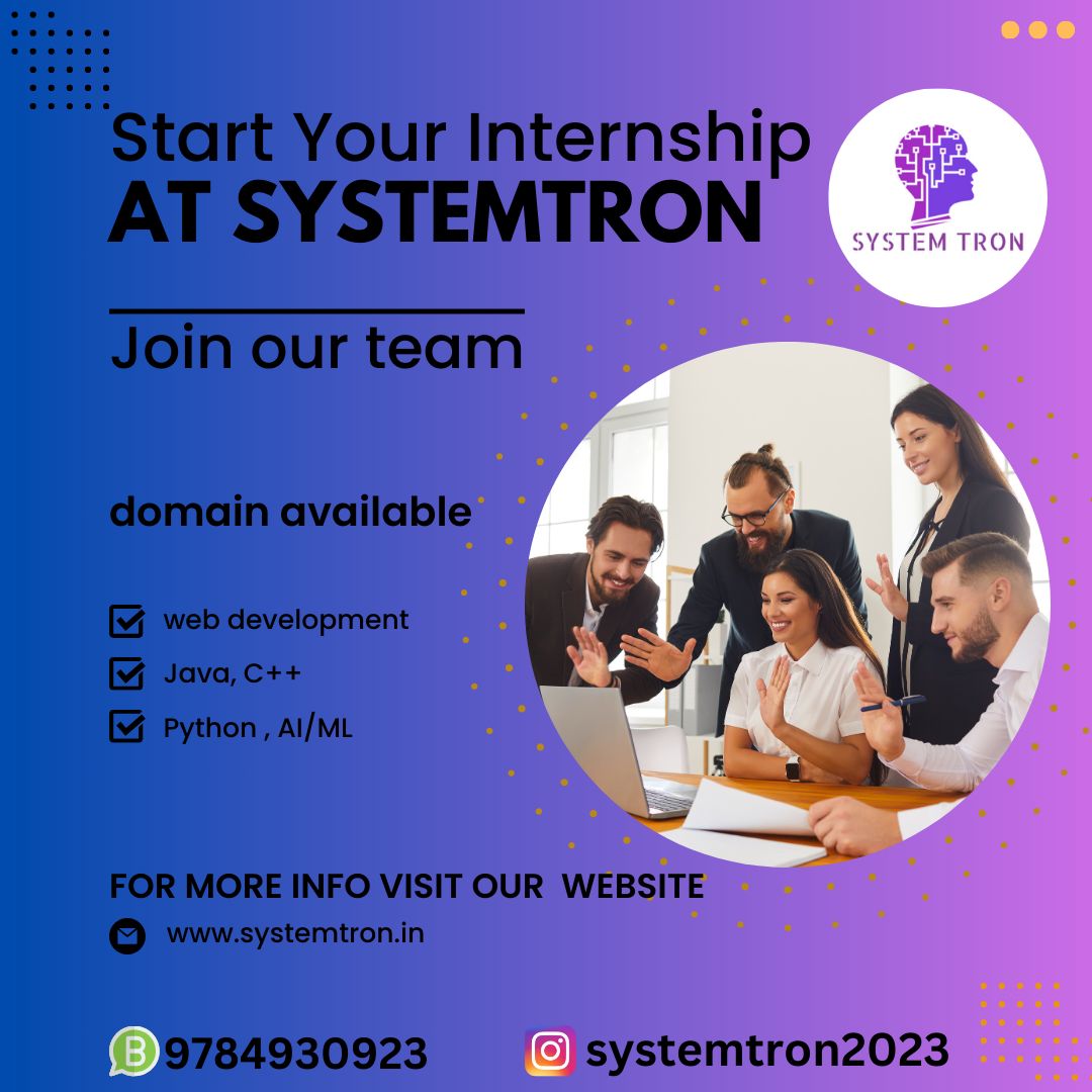 SystemTron on LinkedIn: #internship #systemtron #internship2023 # ... SystemTron on LinkedIn: #internship #systemtron #internship2023 # ...