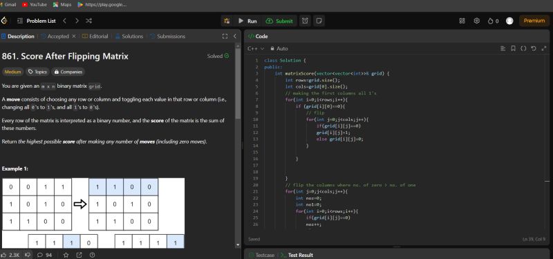 Ravi Ranjan on LinkedIn: π LeetCode Challenge: Score After Flipping ... Ravi Ranjan on LinkedIn: π LeetCode Challenge: Score After Flipping ...