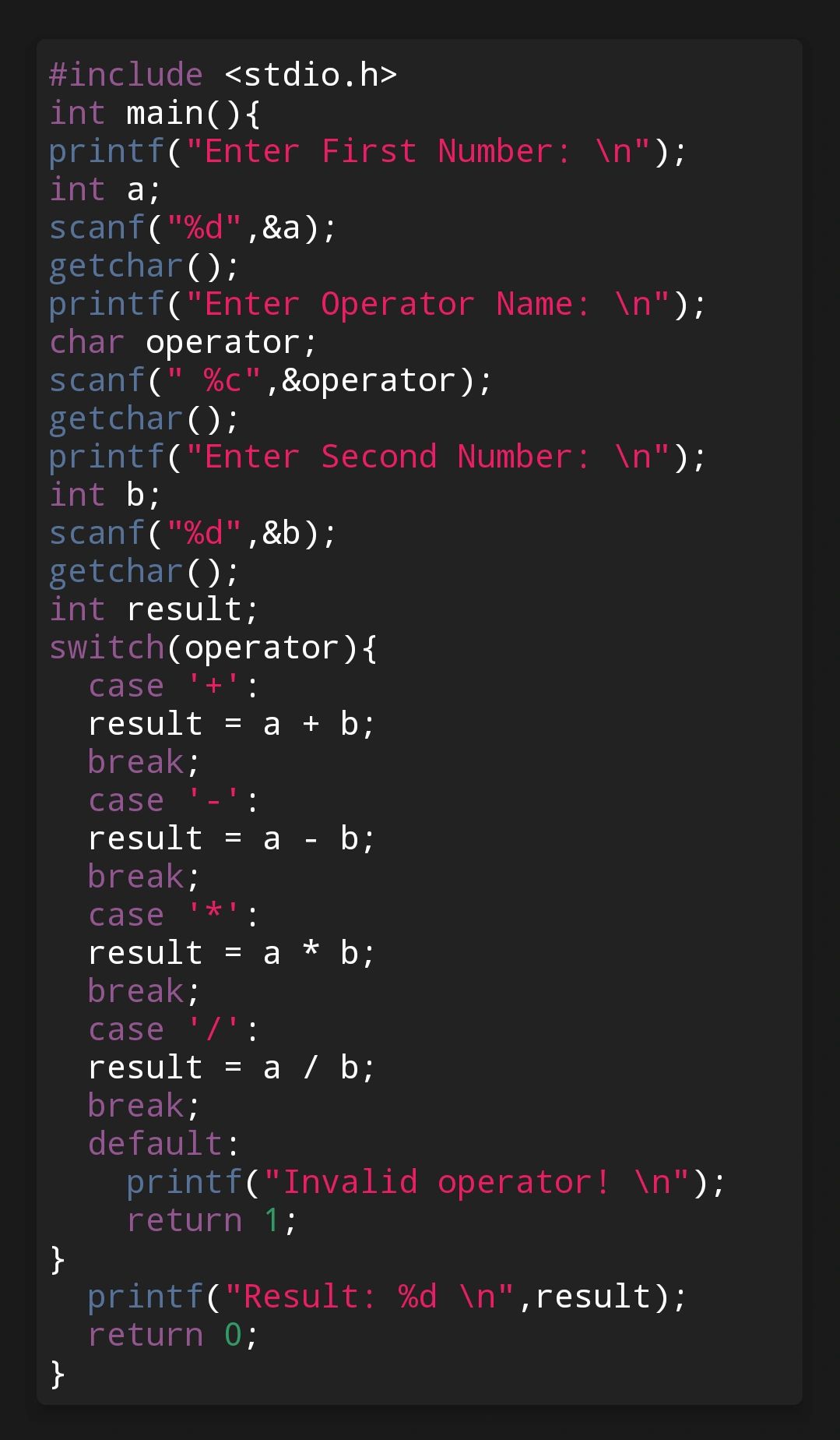 ꕶʜɪᴠᴀ ꕶᴀɪɴɪ on LinkedIn: #calculatorprogram #cprogramming #coding # ... ꕶʜɪᴠᴀ ꕶᴀɪɴɪ on LinkedIn: #calculatorprogram #cprogramming #coding # ...