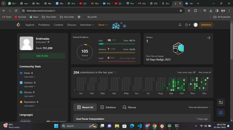 Krishnadas S on LinkedIn: #codingmilestone #leetcodejourney # ... Krishnadas S on LinkedIn: #codingmilestone #leetcodejourney # ...